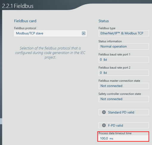 Configuration and startup of Modbus/TCP