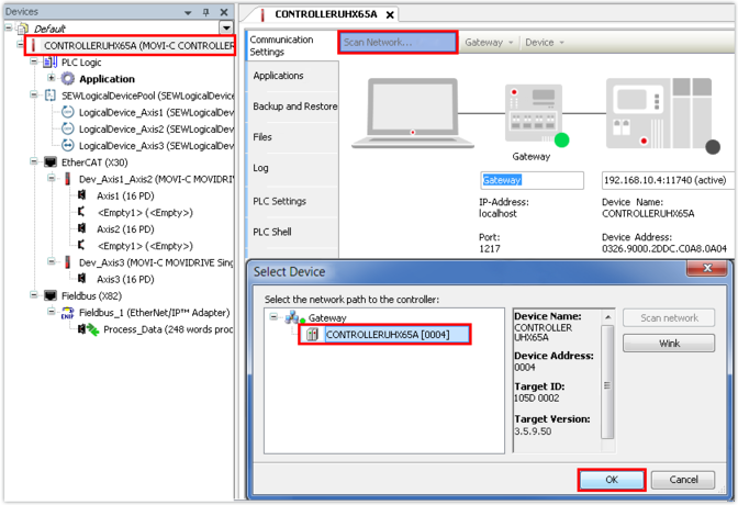 Configuring the devices of the MOVI‑C® modular automation system in MOVISUITE®
