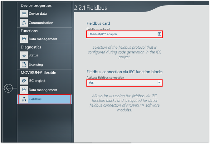 Configuring the devices of the MOVI‑C® modular automation system in MOVISUITE®