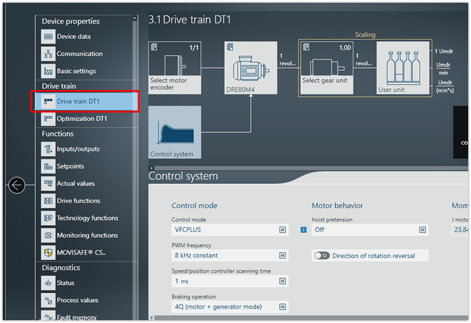 Configuring the devices of the MOVI‑C® modular automation system in MOVISUITE®
